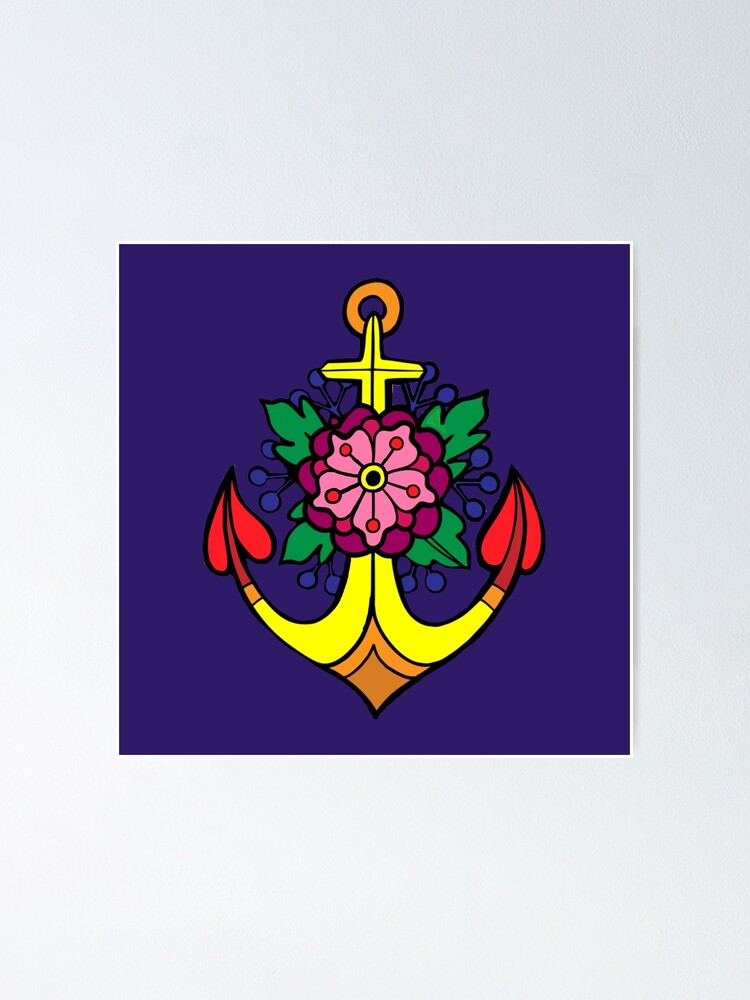 "Anchor Flash - Tattoo Flash " Poster for Sale by boojun | Redbubble