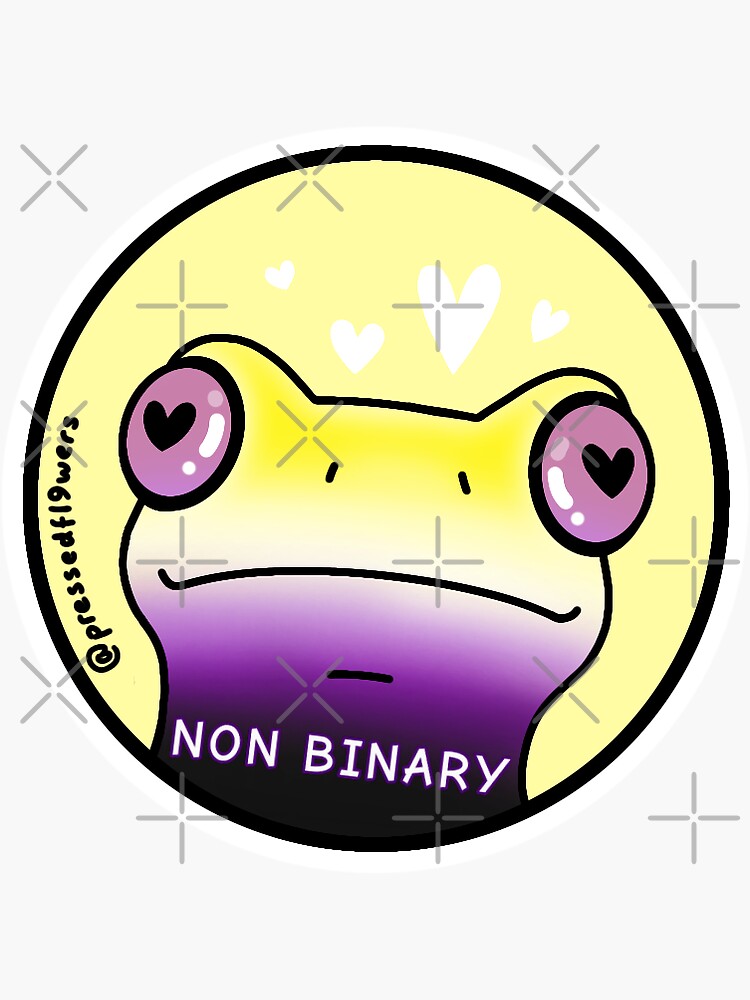 "Non binary frog !!" Sticker for Sale by Larsofthestars- | Redbubble