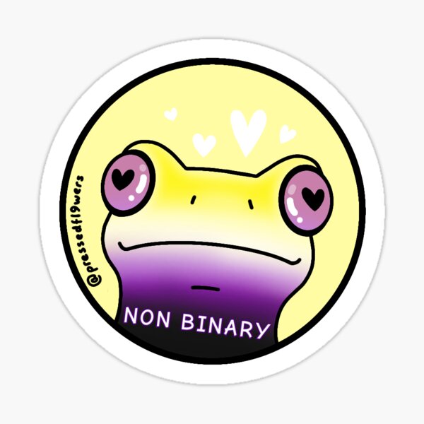 "Non binary frog !!" Sticker for Sale by Larsofthestars- | Redbubble