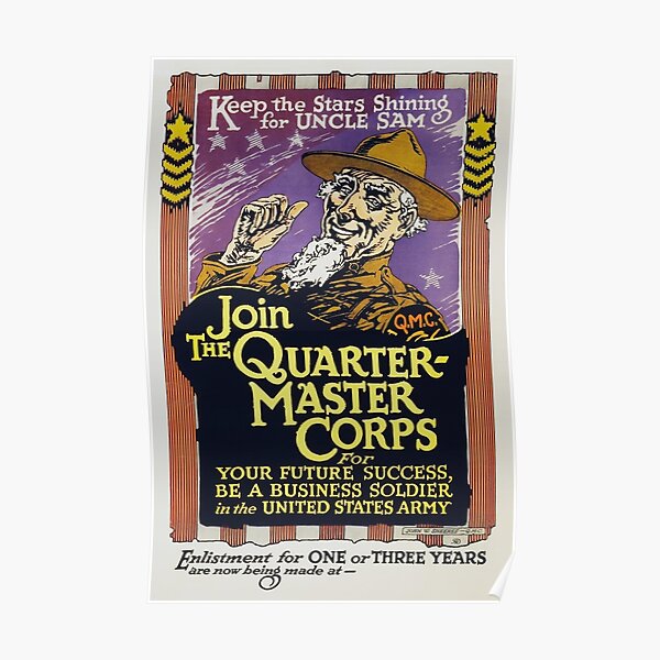 Patriotic Uncle Sam US Army Navy Vintage American Home Office United ...