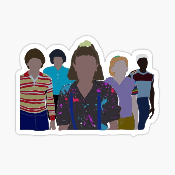 "Stranger Things 3 group sticker" Sticker for Sale by narwhalartistry ...