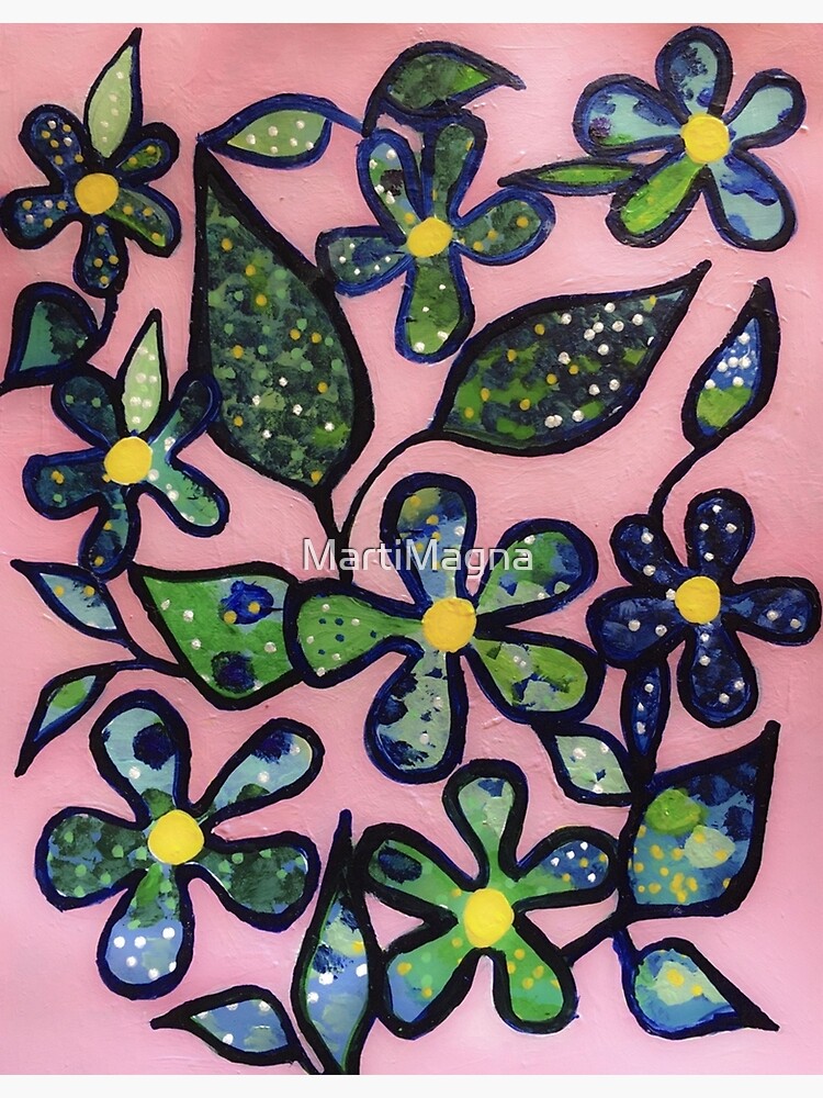 "Pink Negative Flowers" Poster by MartiMagna | Redbubble