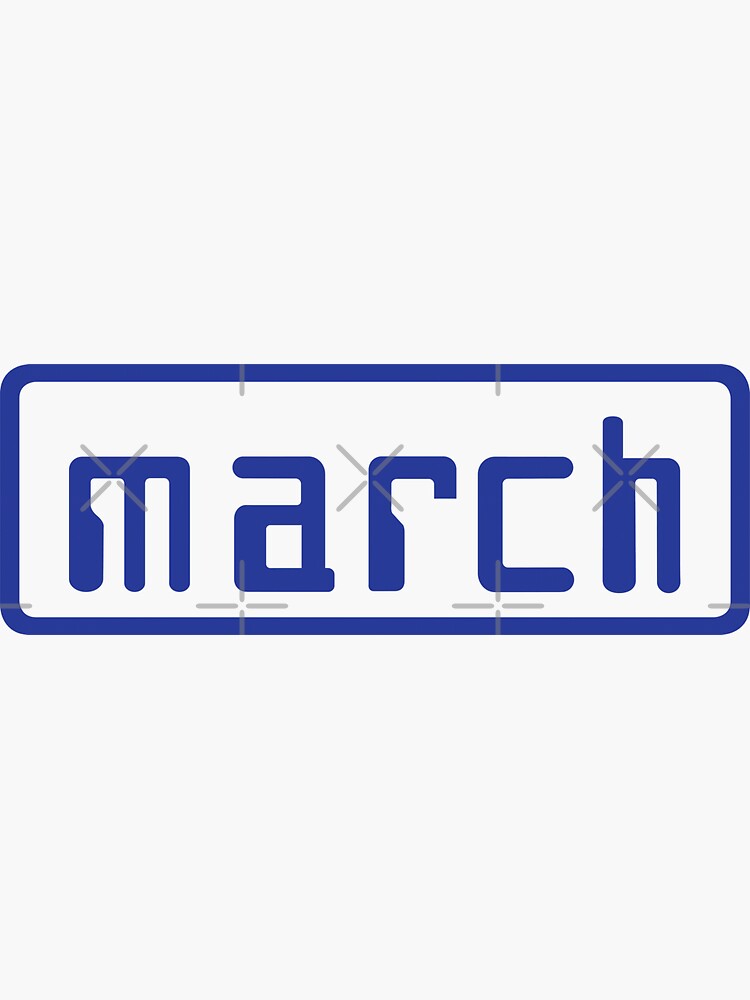 "March Racing Cars retro F1 logo - blue" Sticker for Sale by ...