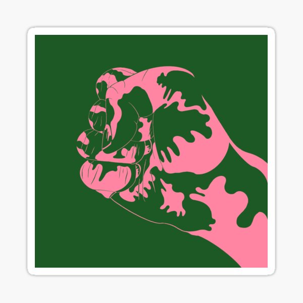 "Resistance Fist Pink, Green" Sticker for Sale by nguffin | Redbubble