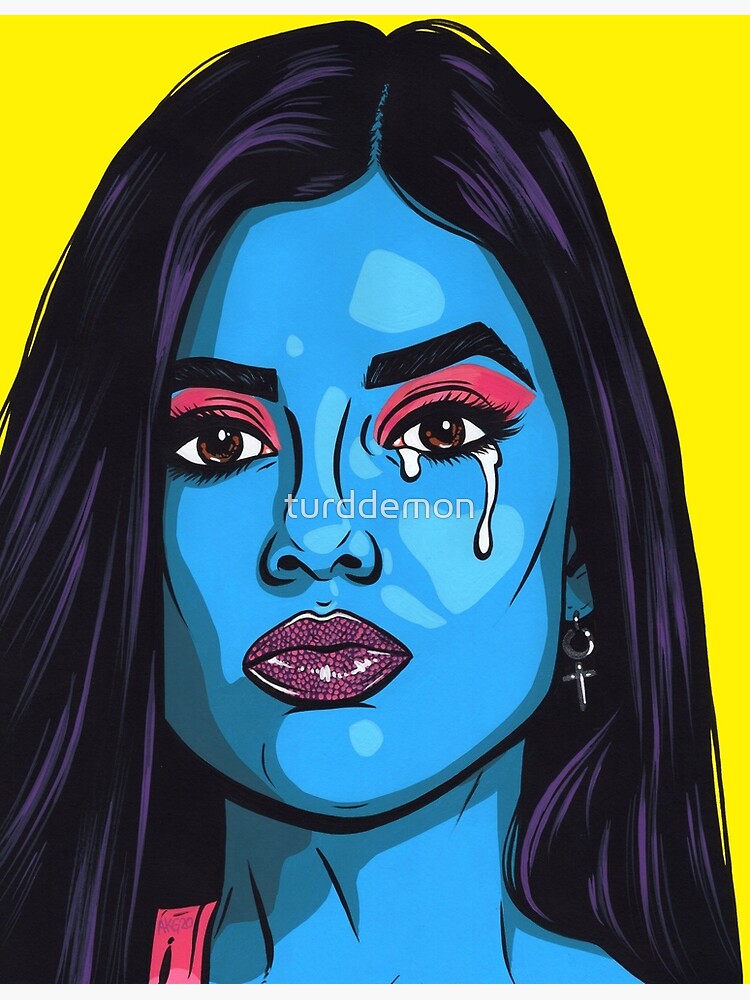 "Blue Crying Comic Girl" Art Print by turddemon | Redbubble
