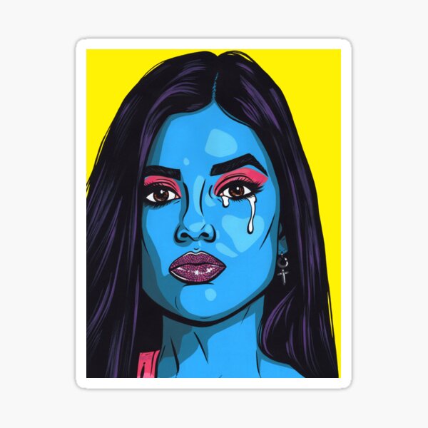 "Blue Crying Comic Girl" Sticker by turddemon | Redbubble