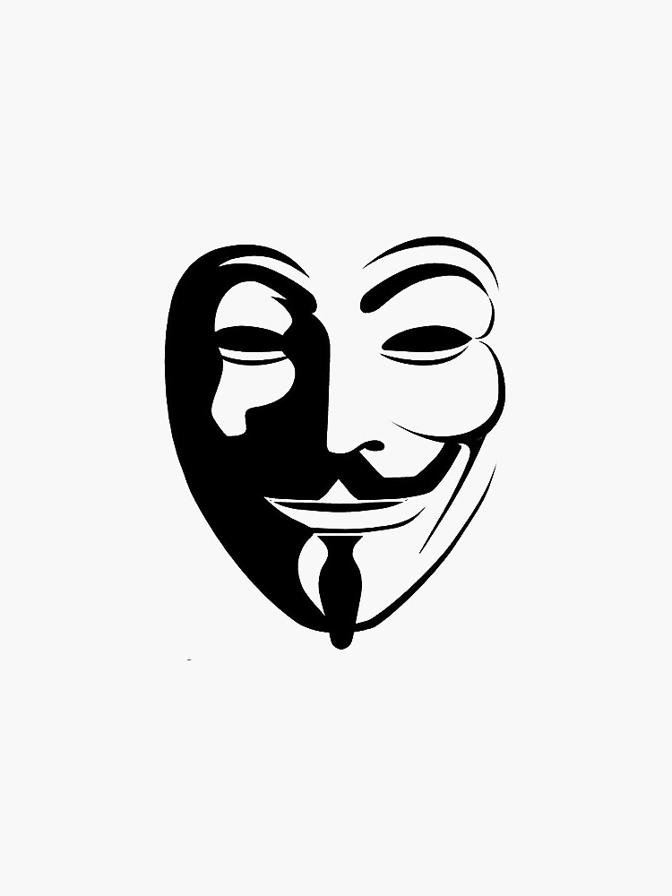 "Anonymous mask" Sticker for Sale by therealsayn | Redbubble