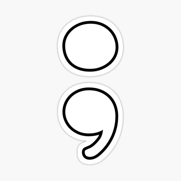 "Semicolon" Sticker for Sale by chartung | Redbubble