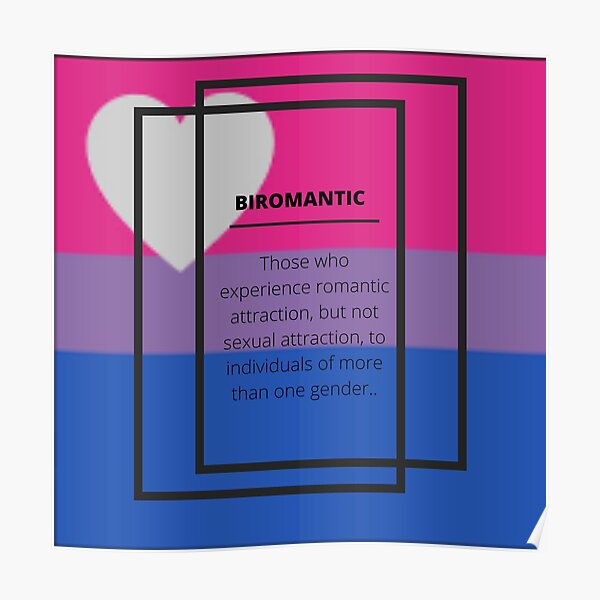 "LQBTQIA+ definition graphic - BIROMANTIC" Poster for Sale by ...