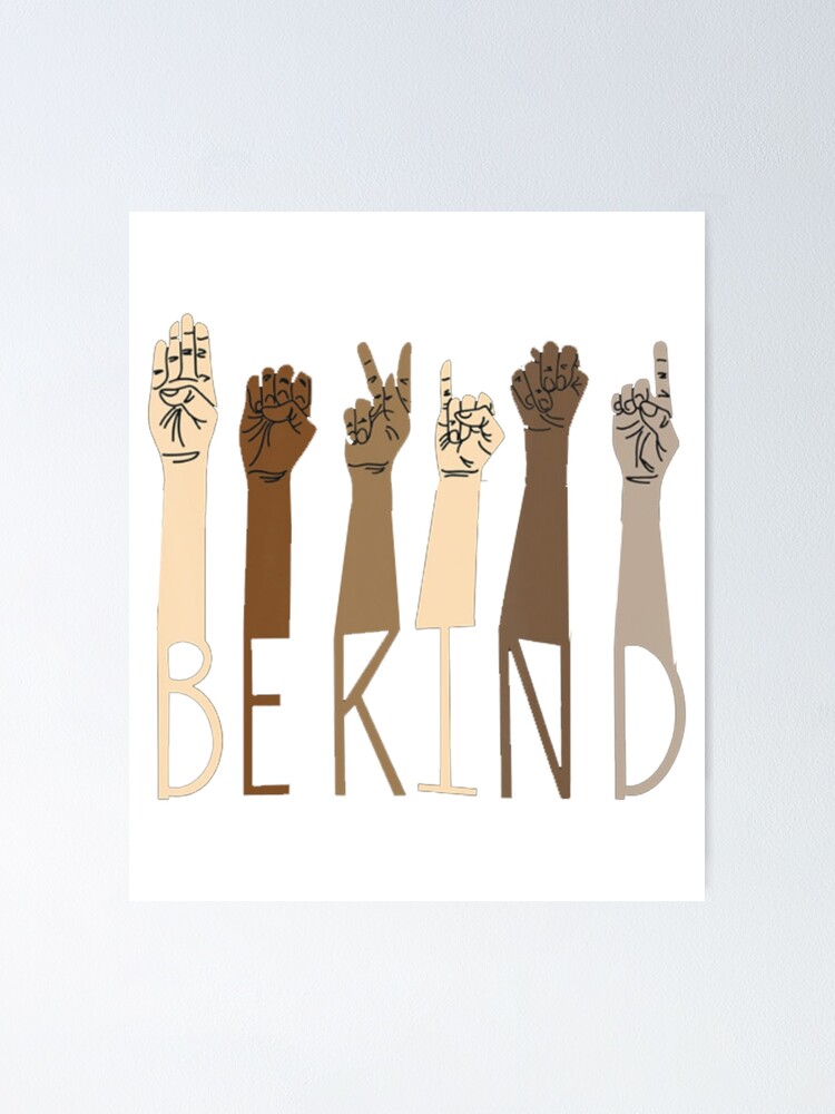 "Be Kind Sign Language Hand Talking Teachers Interpreter ASL" Poster ...
