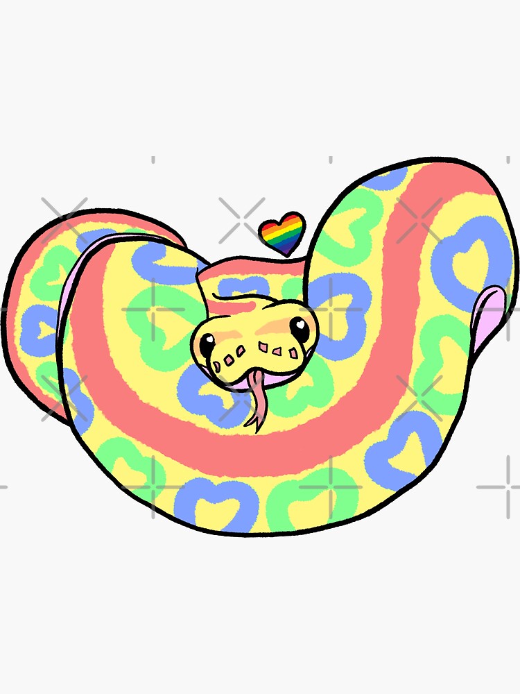 "Pride Pythons - Pastel Rainbow" Sticker by RadChina | Redbubble
