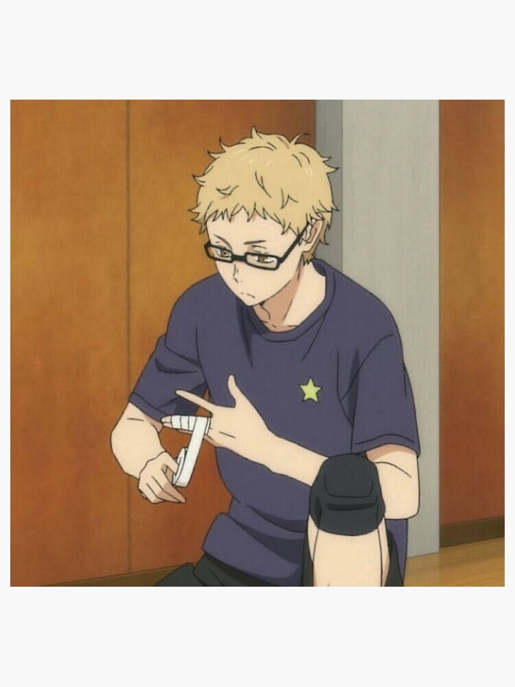 "tsukki wraps his fingers | haikyuu" Sticker by Elliechavex | Redbubble