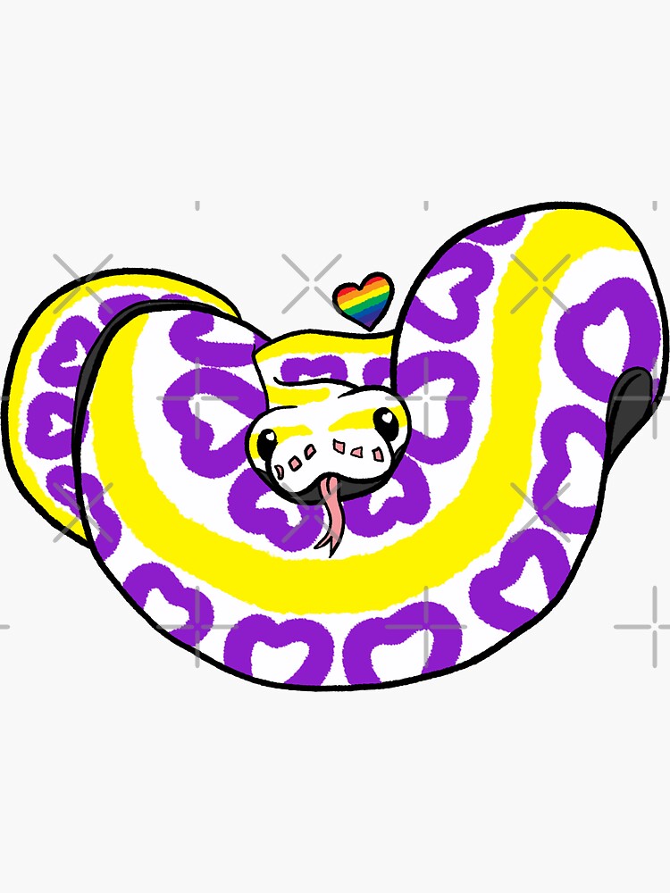 "Pride Pythons - Non-Binary" Sticker for Sale by RadChina | Redbubble