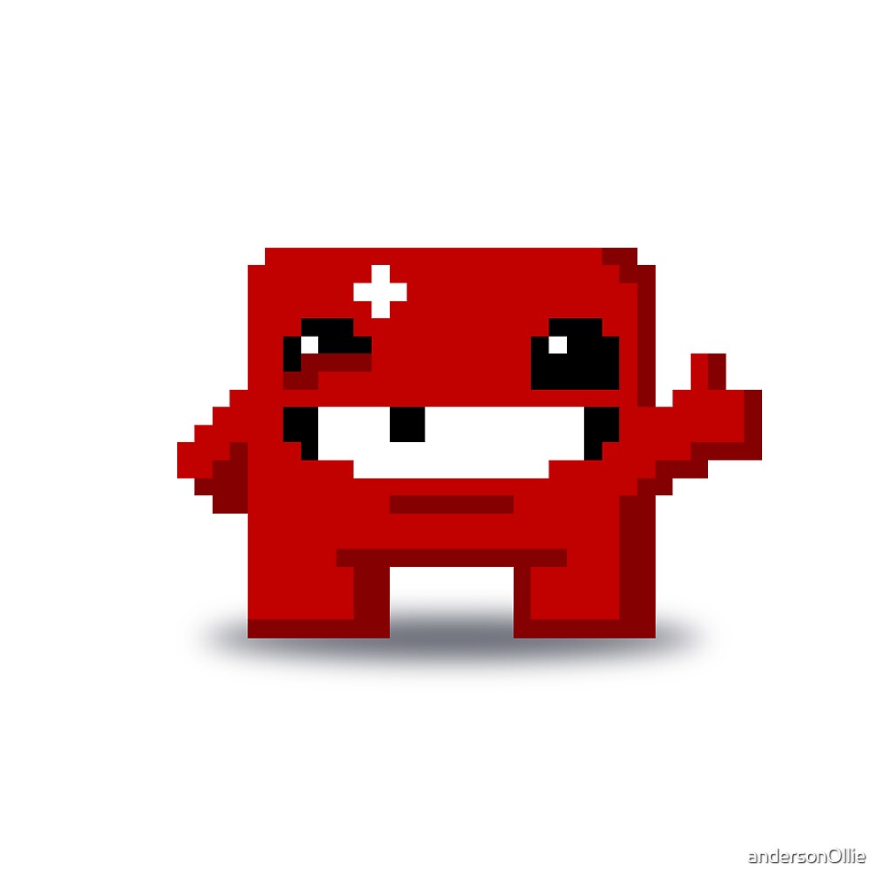 "Super Meat Boy Pixels" by andersonOllie | Redbubble