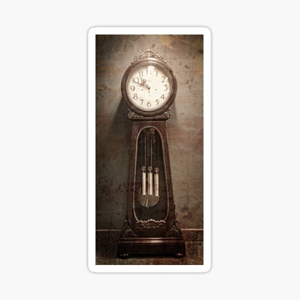 "Grandfather Clock, Grunge, Antique, Vintage Style" Sticker for Sale by ...
