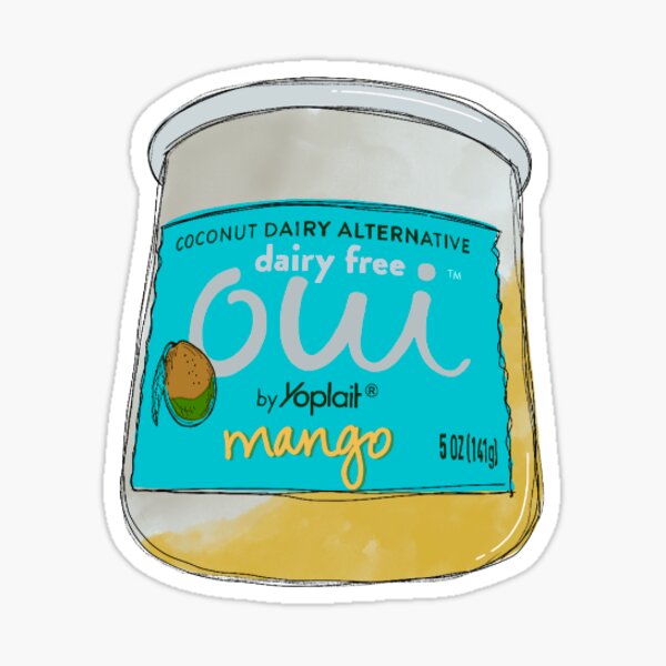 "Yellow Oui Mango Yogurt" Sticker by murphy-pups | Redbubble
