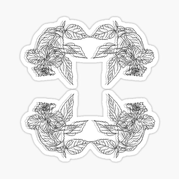 "Floral frame single line art design" Sticker for Sale by EarthyPlanty ...