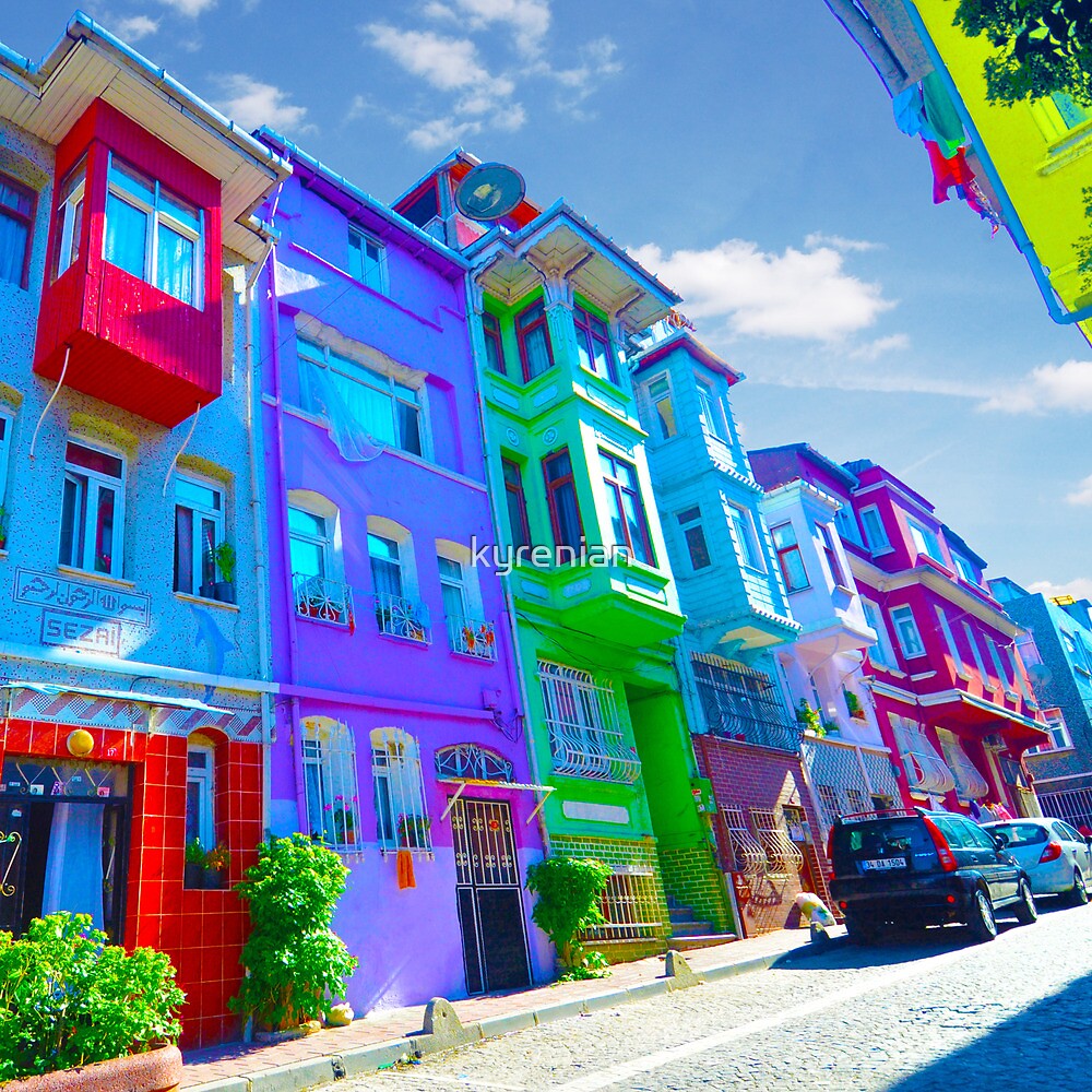 "Old Colorful Houses - Istanbul" by kyrenian | Redbubble