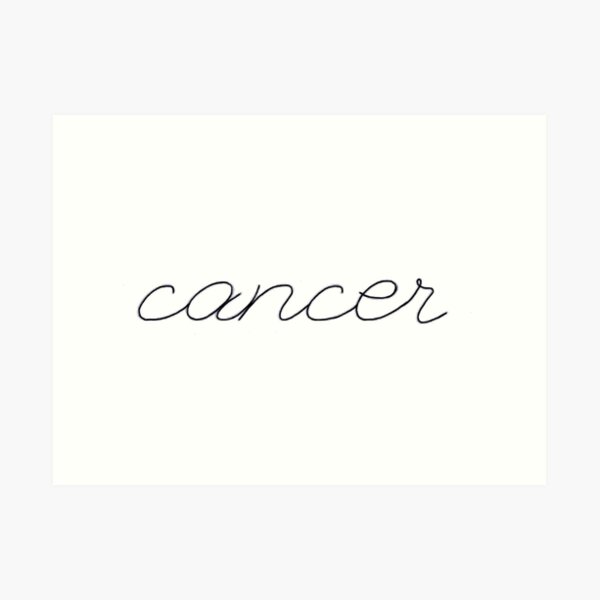 Cursive Cancer Wall Art | Redbubble