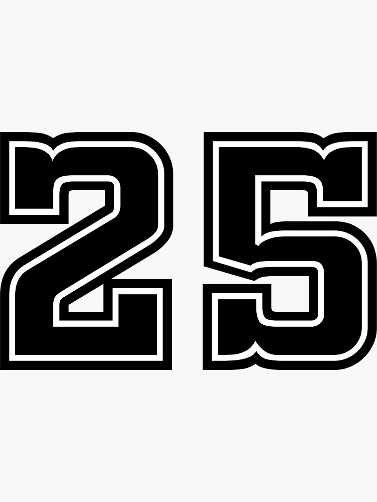 "Number twenty five 25 sport jersey suitable for basketball, baseball ...