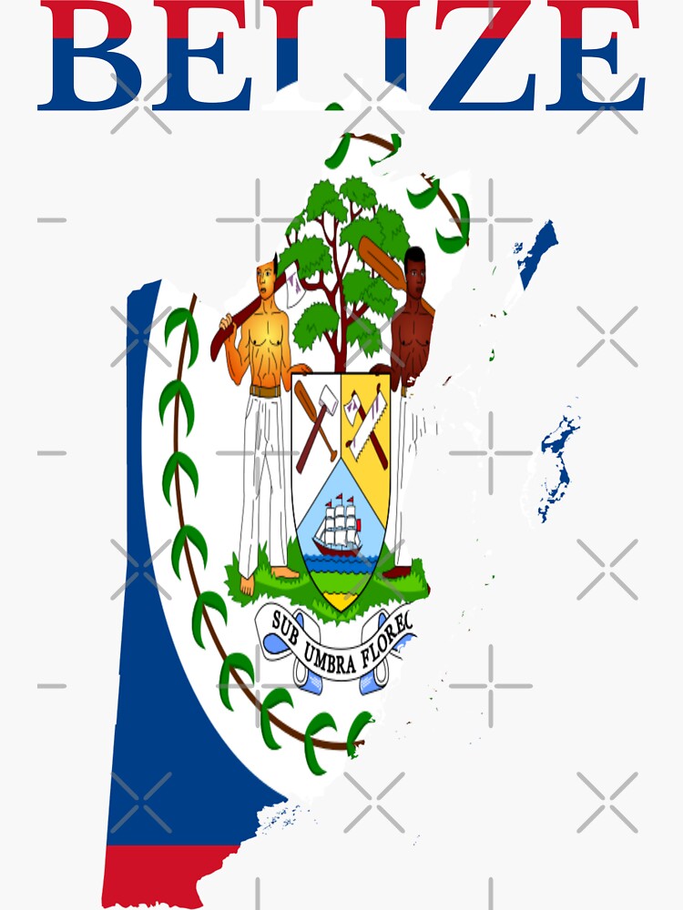"Belize flag map" Sticker for Sale by marosharaf | Redbubble