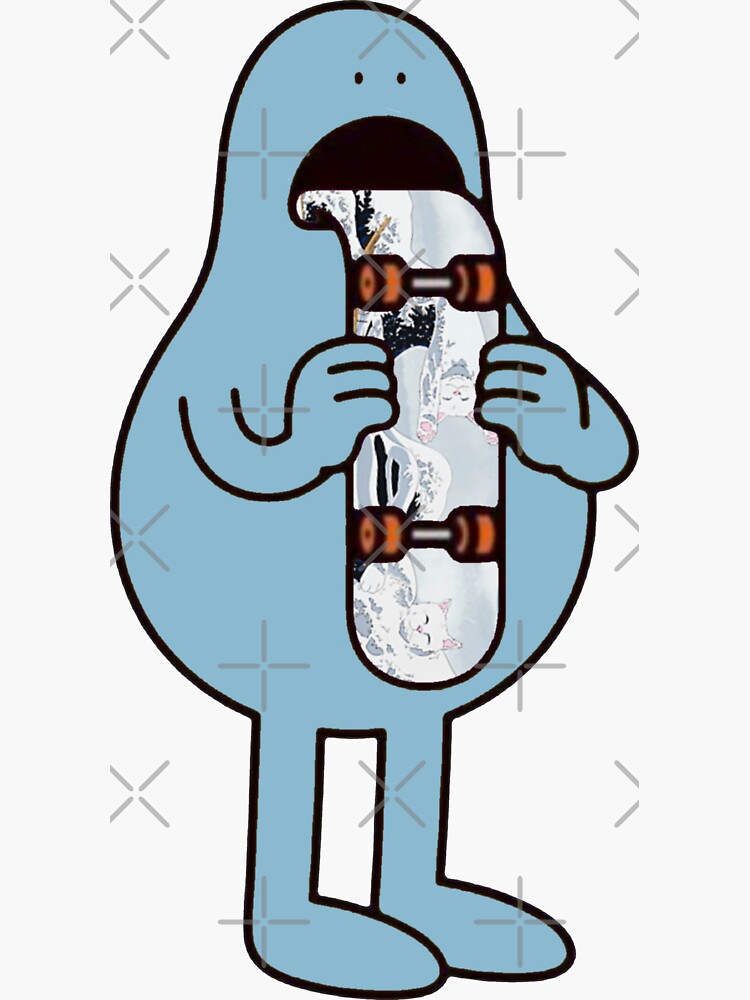 "Blue Skate Dude" Sticker for Sale by moniquesb | Redbubble