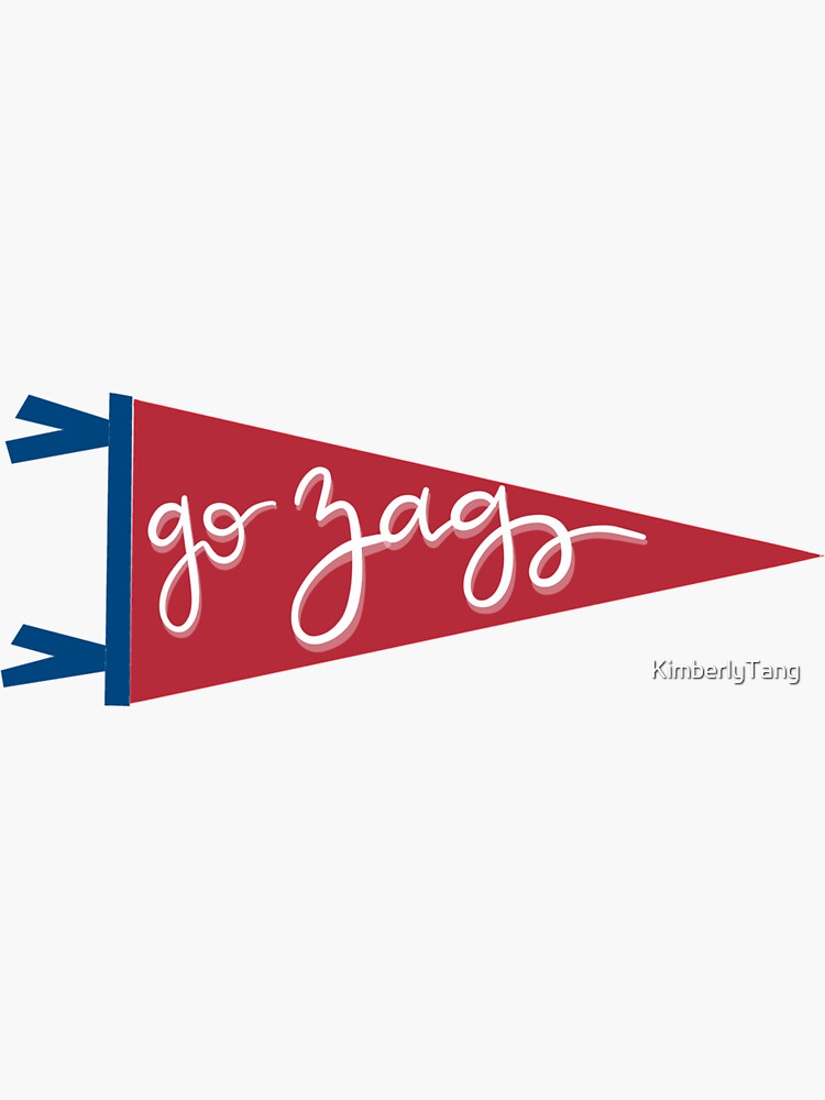"Red Go Zags Pennant" Sticker by KimberlyTang | Redbubble