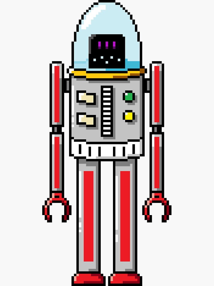 "Pixel Robot 193" Sticker by Vampireslug | Redbubble