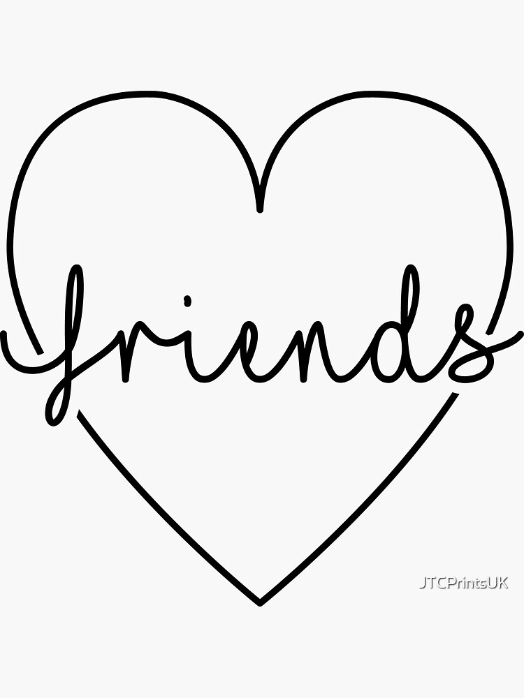 "Love your friends heart line art quote" Sticker for Sale by ...
