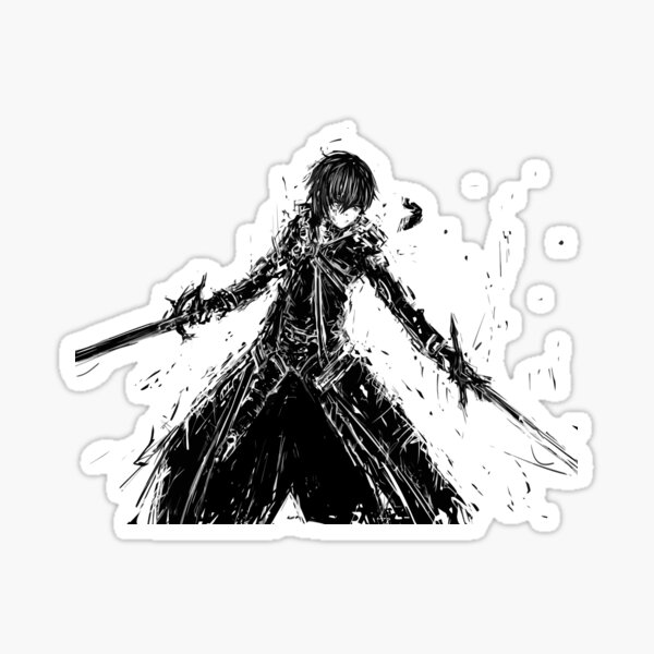 "Kirito sword art online" Sticker for Sale by Anime-Dude | Redbubble