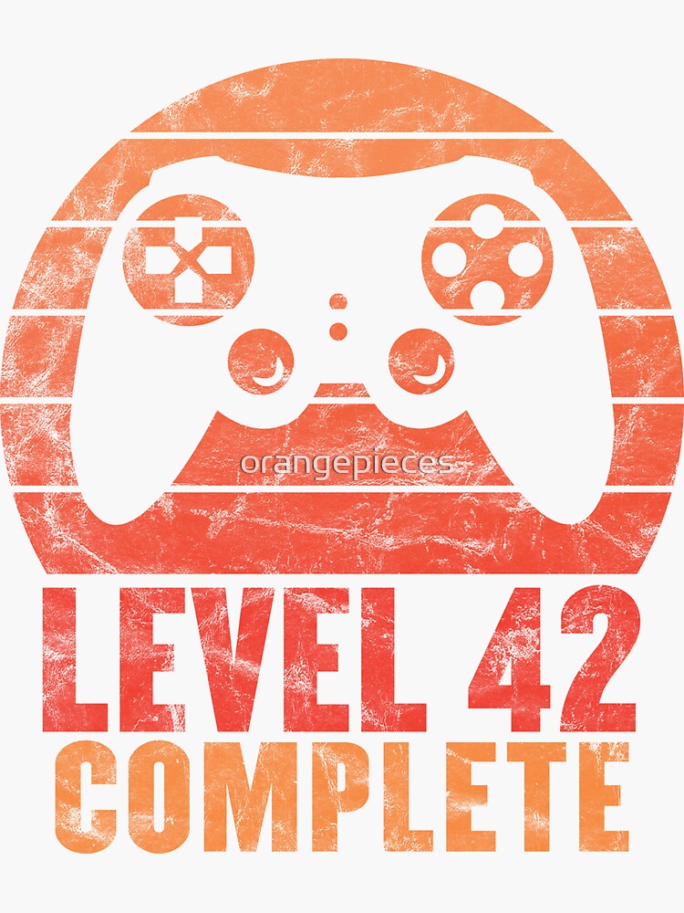 "Level 42 Complete Vintage Shirt 42nd Wedding Anniversary Tee" Sticker ...