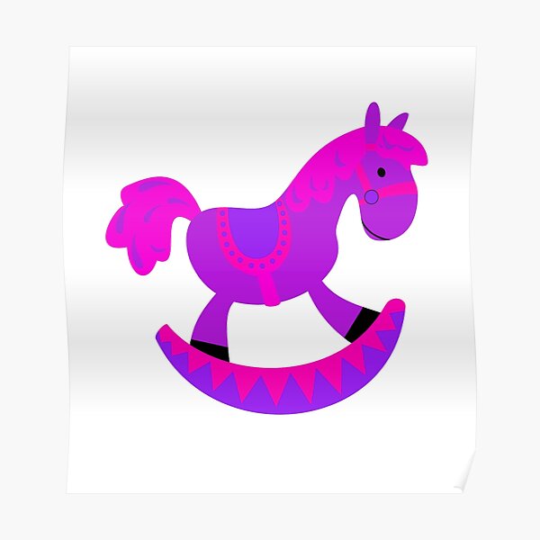 "Pink Rocking Horse fun horsey design" Poster by luvvvvvit | Redbubble