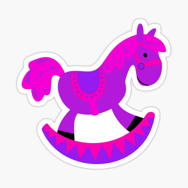 "Pink Rocking Horse fun horsey design" Sticker by luvvvvvit | Redbubble