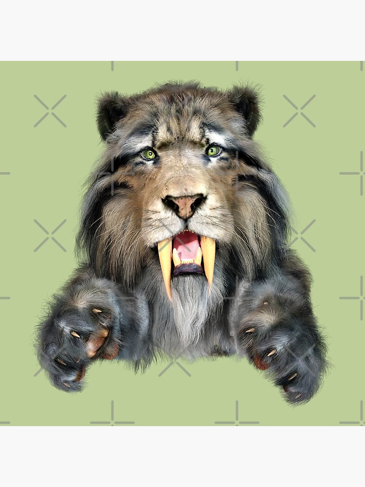 "Sabertooth Tiger Jumping" Poster by Vac1 | Redbubble