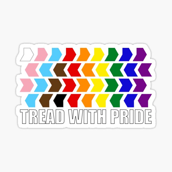 ""Tread with Pride" LGBTQ Tire Treads" Sticker by ShardSystem | Redbubble
