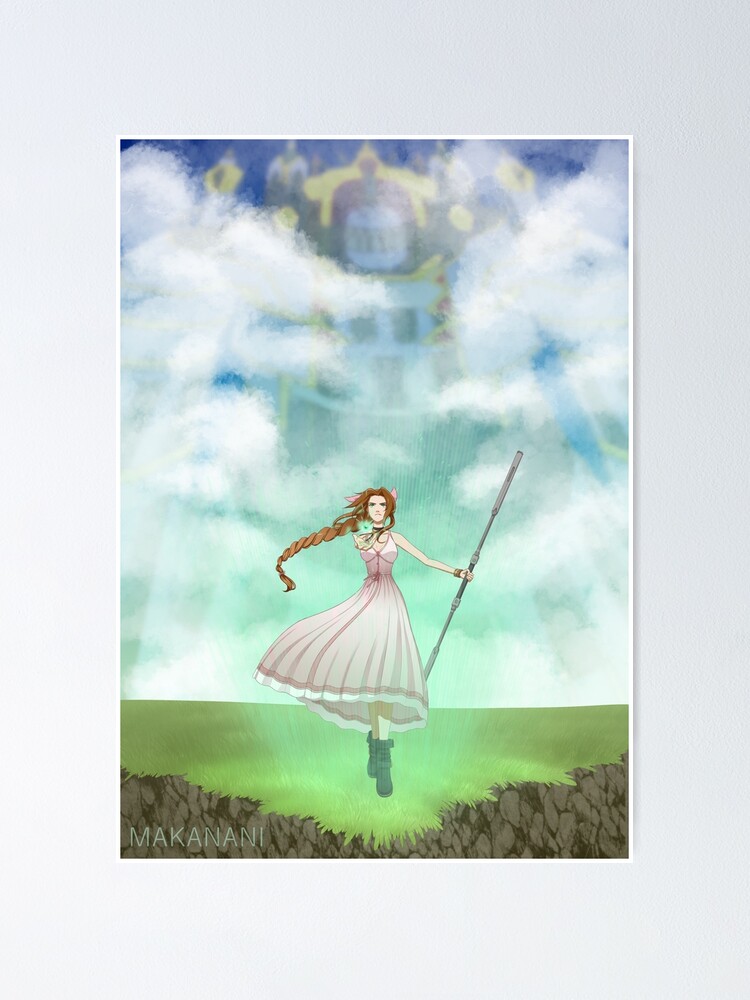 "Final Fantasy VII - Aerith with Holy & Alexander" Poster for Sale by ...
