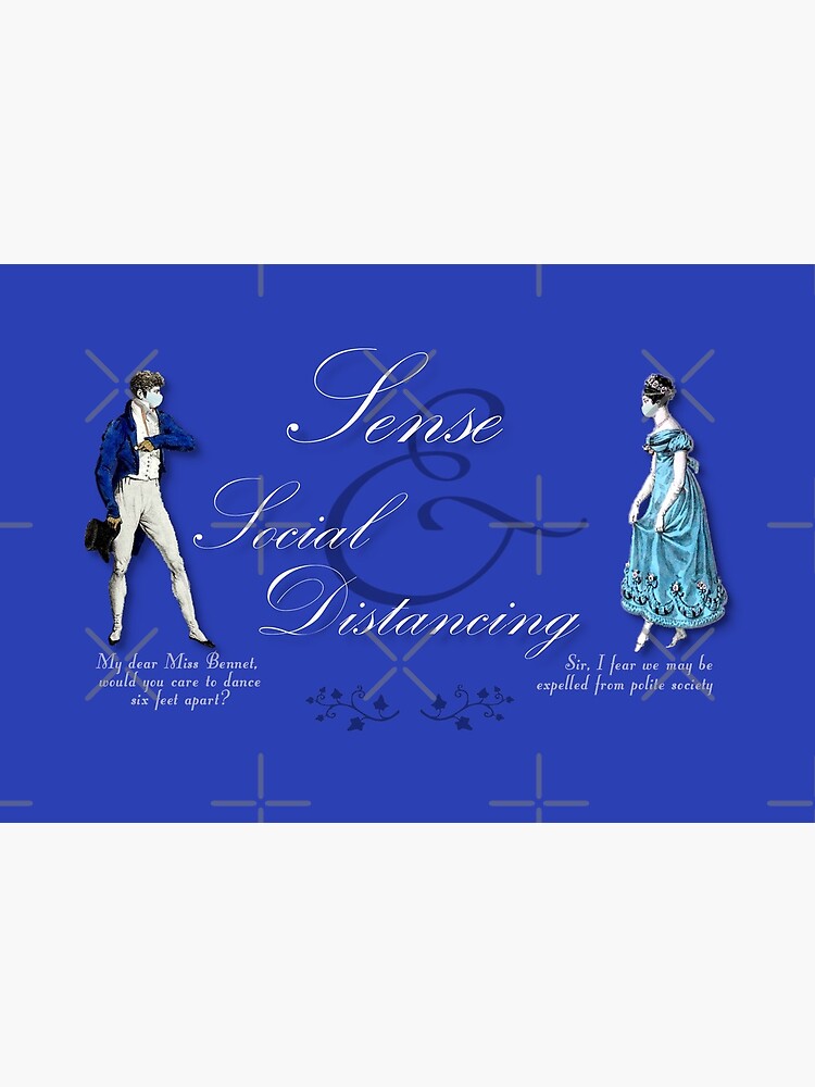 "Pride and Prejudice Social Distancing funny face mask" Greeting Card ...