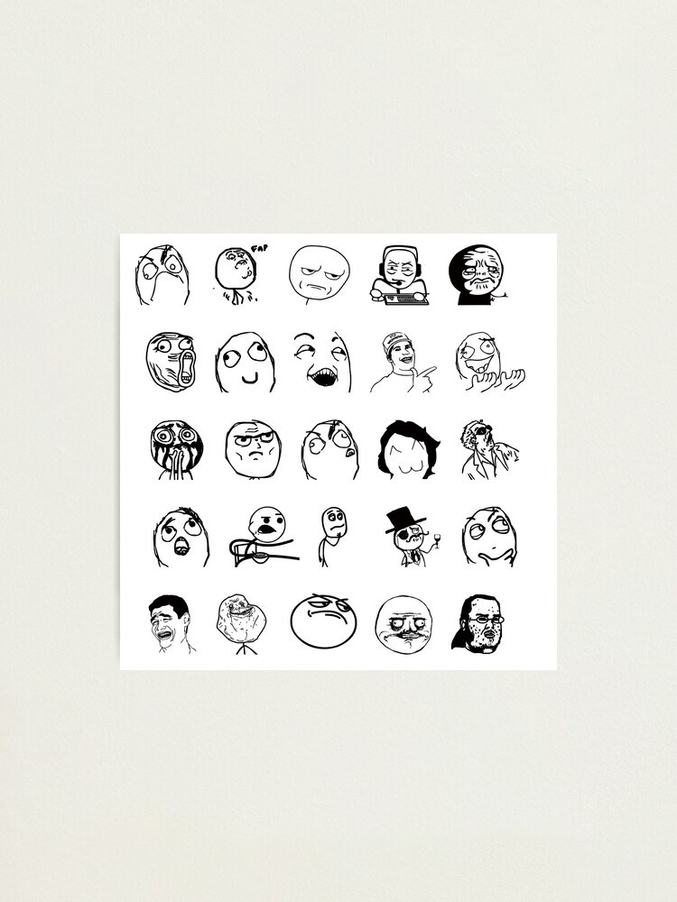Memes Face Collection Scary Face Meme' Poster, Picture, Metal Print,