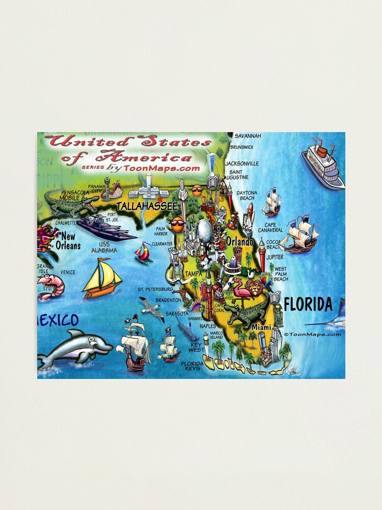 "Florida Fun Map" Photographic Print for Sale by Kevin Middleton ...