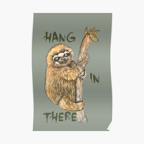 "Sloth Hang in There / Sloth in Tree / Cute Sloth / Baby Sloth / Funny ...