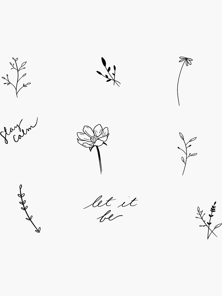 "Floral Doodle Sticker Pack" Sticker by tatianamm | Redbubble