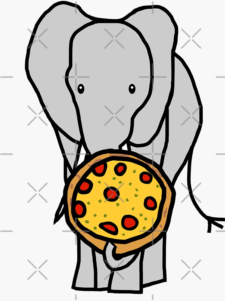 "Jumbo Pizza Food for Elephant" Sticker by ellenhenry | Redbubble