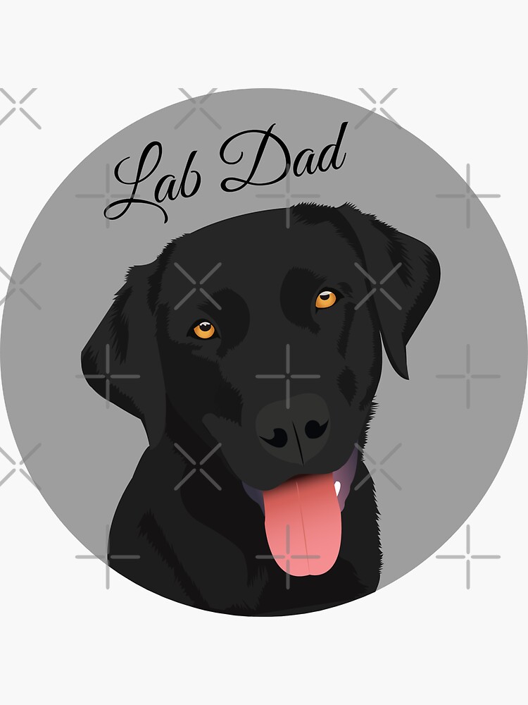 "Black Lab Dad" Sticker by KCPetPortraits | Redbubble