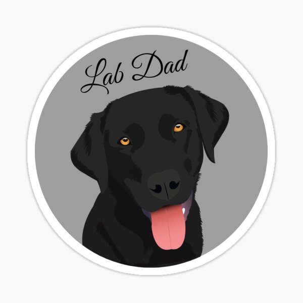 "Black Lab Dad" Sticker by KCPetPortraits | Redbubble