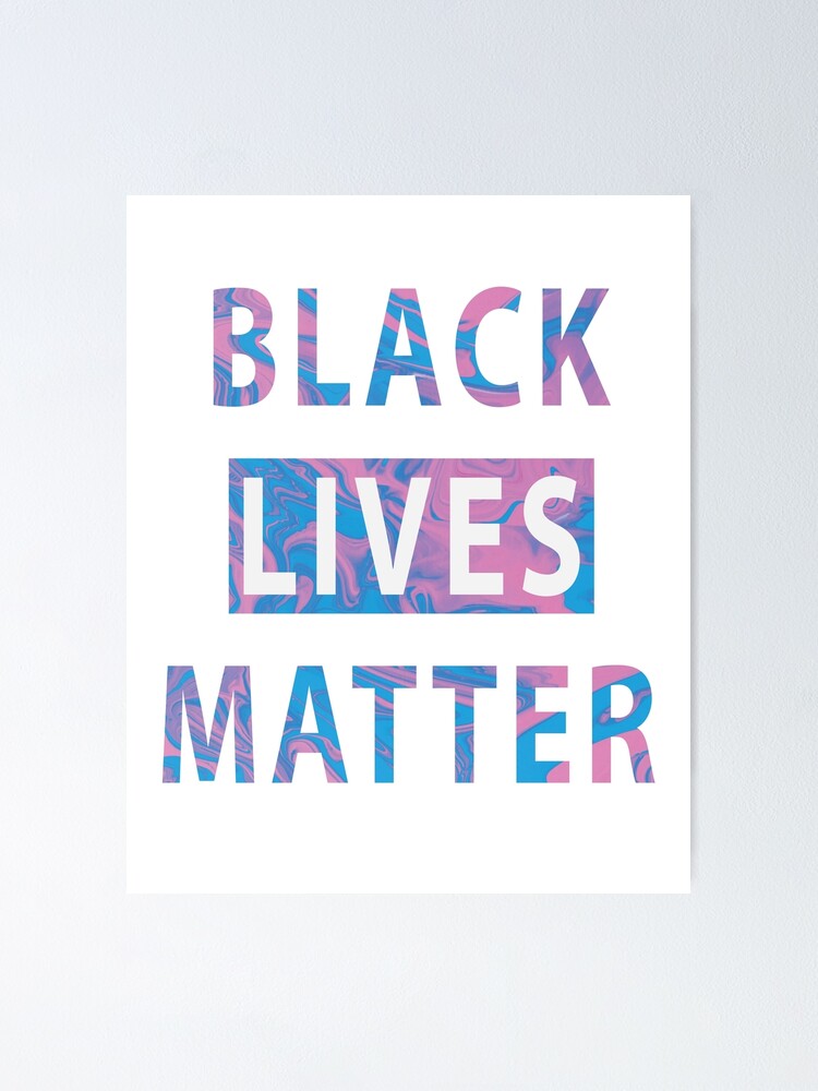 "Pink & Blue Waves BLM" Poster by badwordsinc | Redbubble