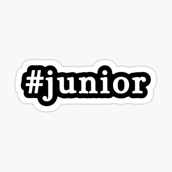 "Junior - Hashtag - Black & White" Sticker for Sale by graphix | Redbubble