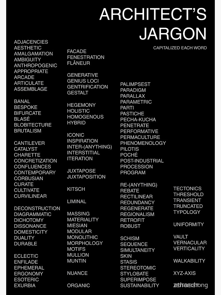"An Architect's Jargon, Architecture industry and Architect commonly ...