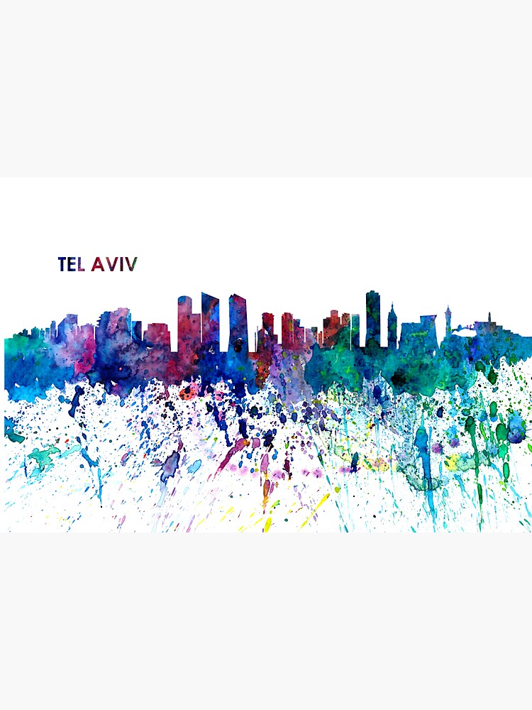 "Tel Aviv Israel Skyline Impressionistic Splash" Sticker for Sale by ...