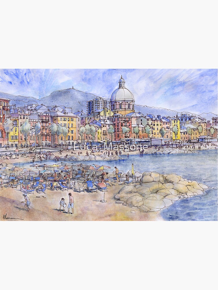 Overview of the Lungomare di Genova Pegli Premium Matte Vertical Poster ...