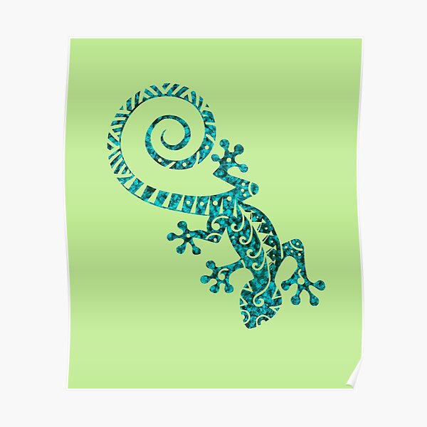 "Hawaiian - Samoan - Polynesian Tribal Gecko" Poster by sunnthreads ...